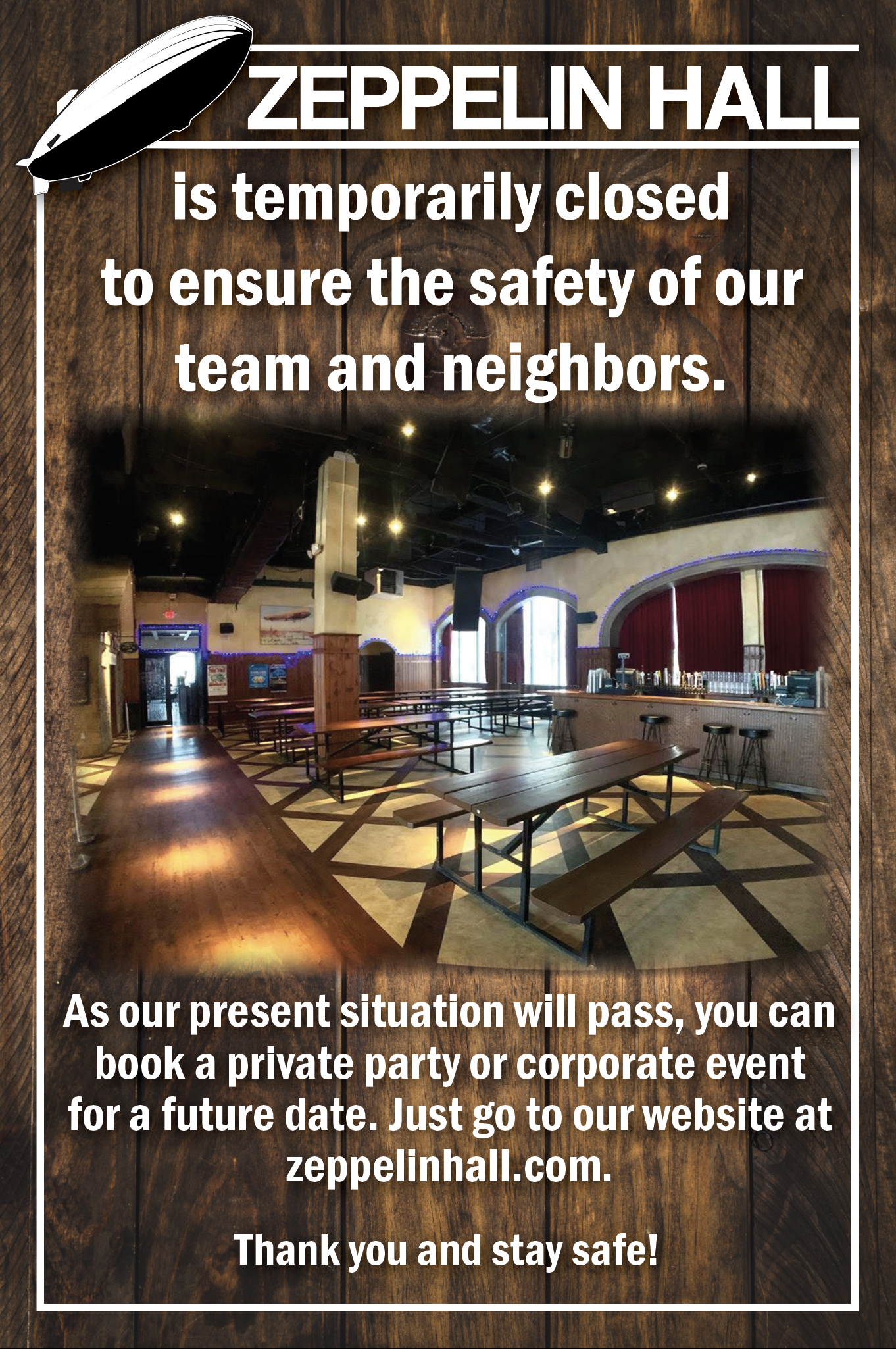 Upcoming Events - Zeppelin Hall